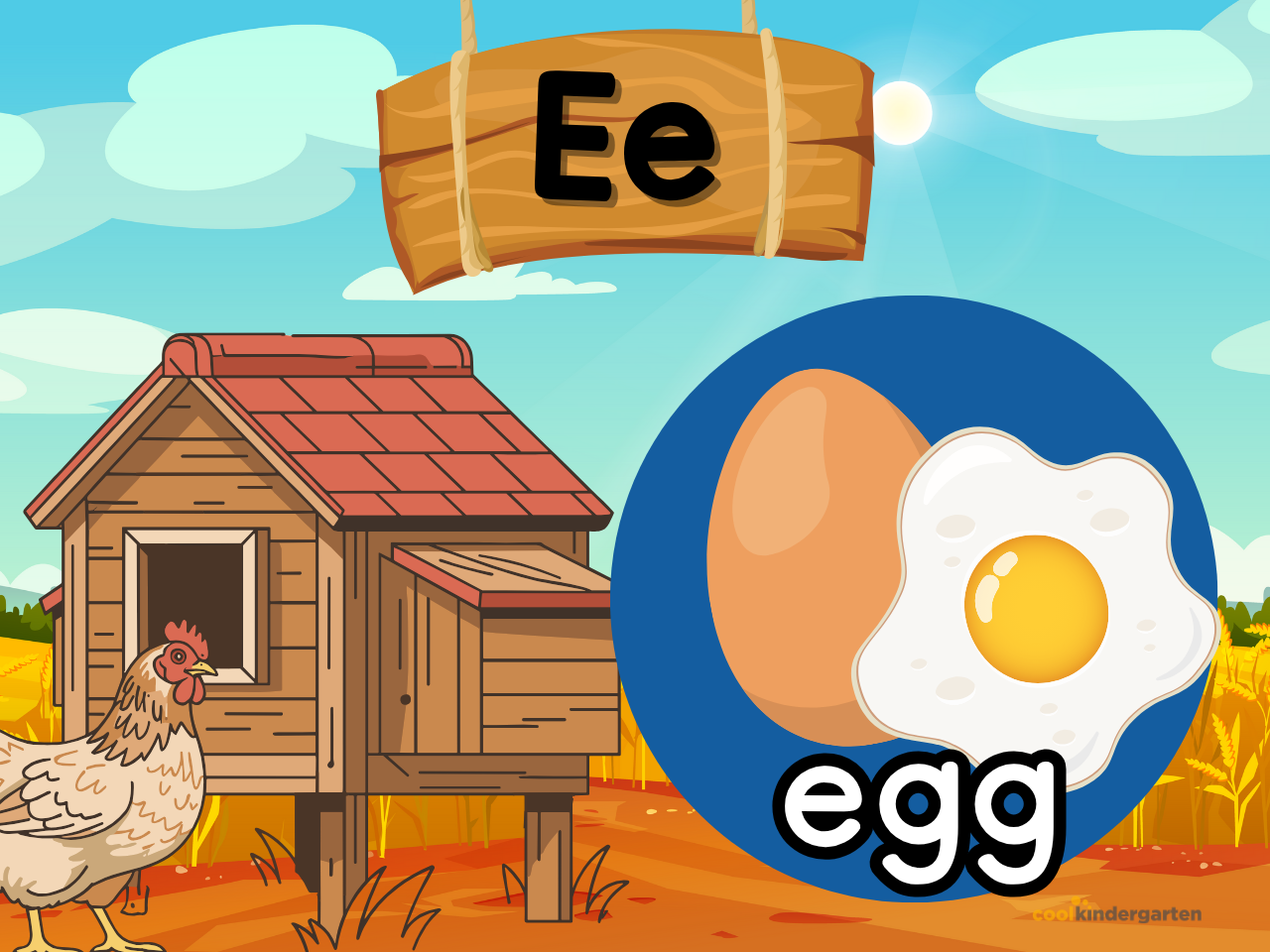 Letter Puzzle: E is for Egg - Cool Kindergarten