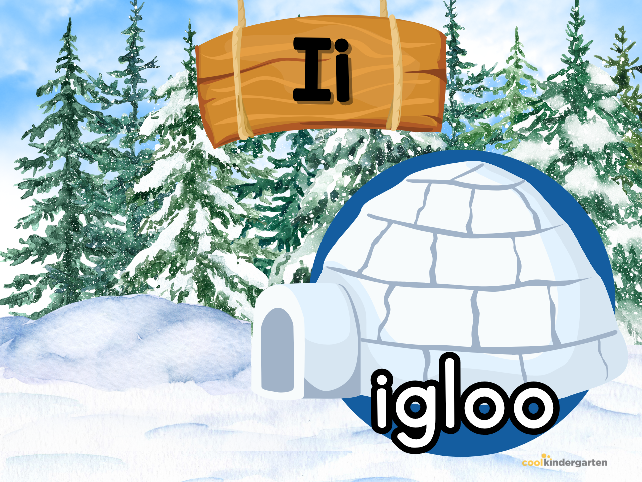 Letter Puzzle: I is for Igloo - Cool Kindergarten