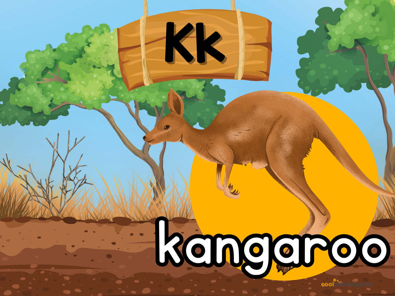 Letter Puzzle: K is for Kangaroo - Cool Kindergarten