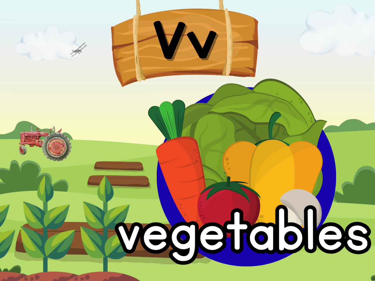 Letter Puzzle: V is for Vegetables - Cool Kindergarten